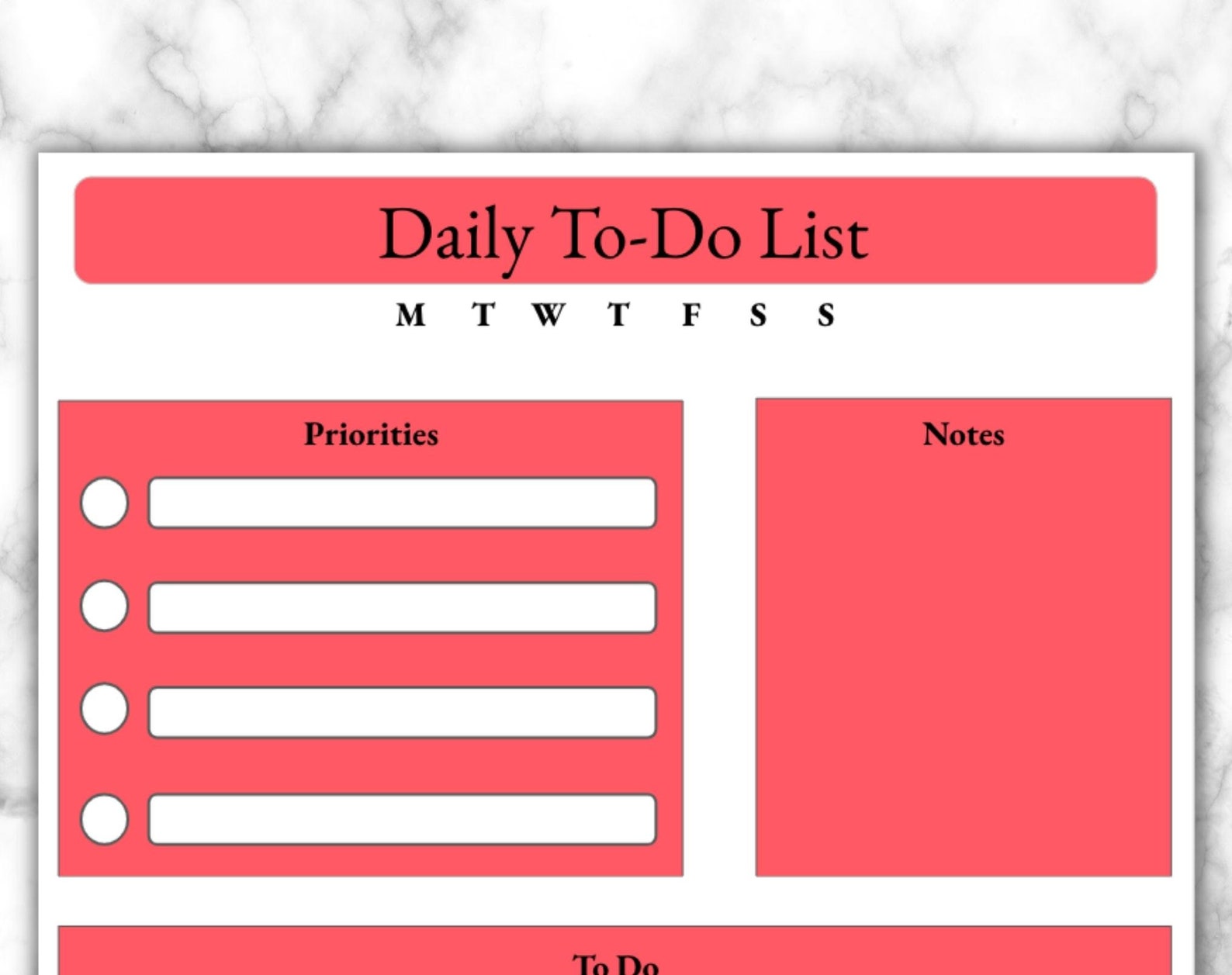 Digital to Do List Printable | Letter A4 A5 | Printable PDF | Instant ...