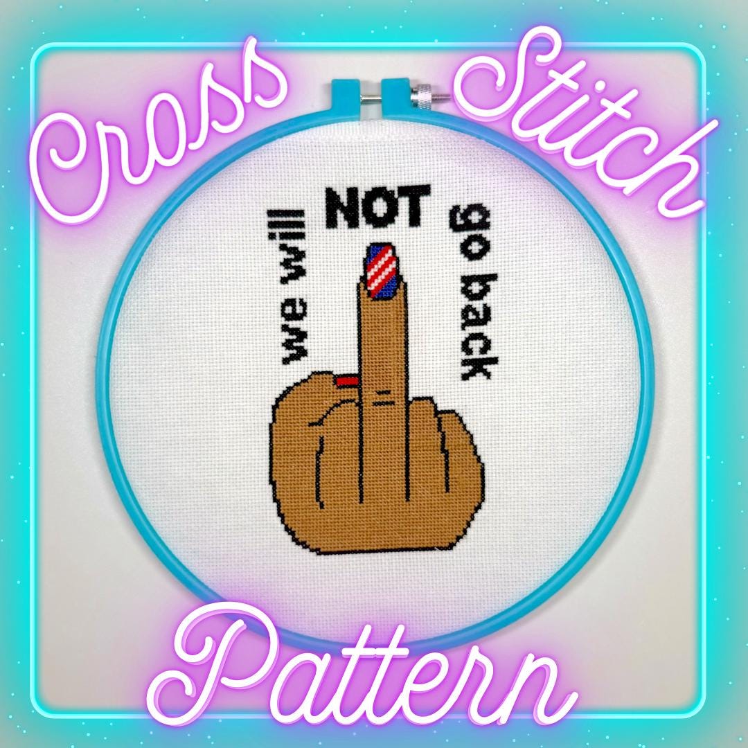 Political Cross Stitch Pattern Digital Download We Will Not Go Back ...