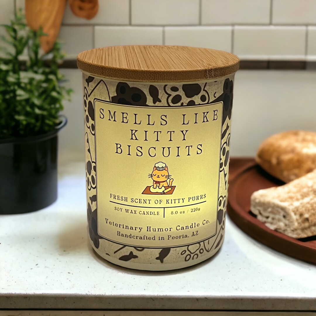 Cat Humor Candle-smells Like Kitty Biscuits, Crazy Cat Lady, Vet Tech ...