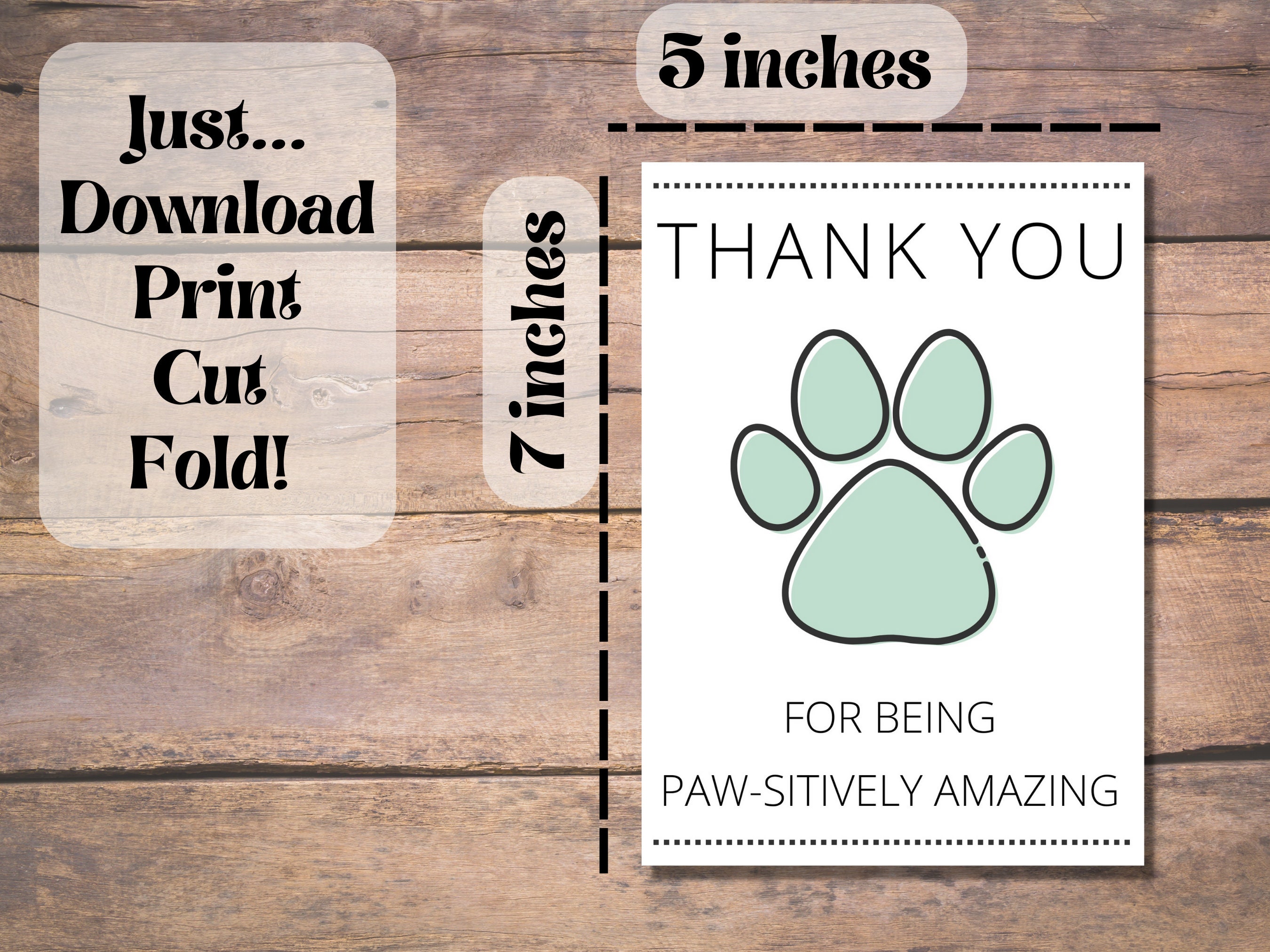 Thank You Card Appreciation Card Printable Card 5x7 Greeting Card Card ...
