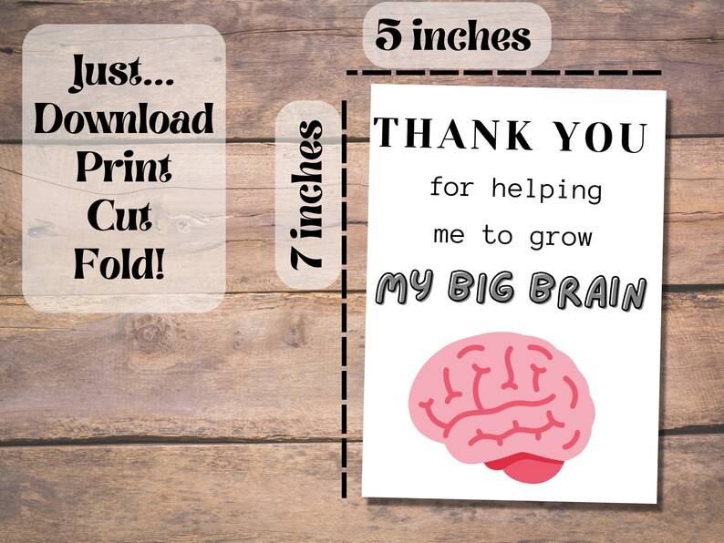 Thank You Card | Appreciation Card | Teacher Appreciation Card | Big ...