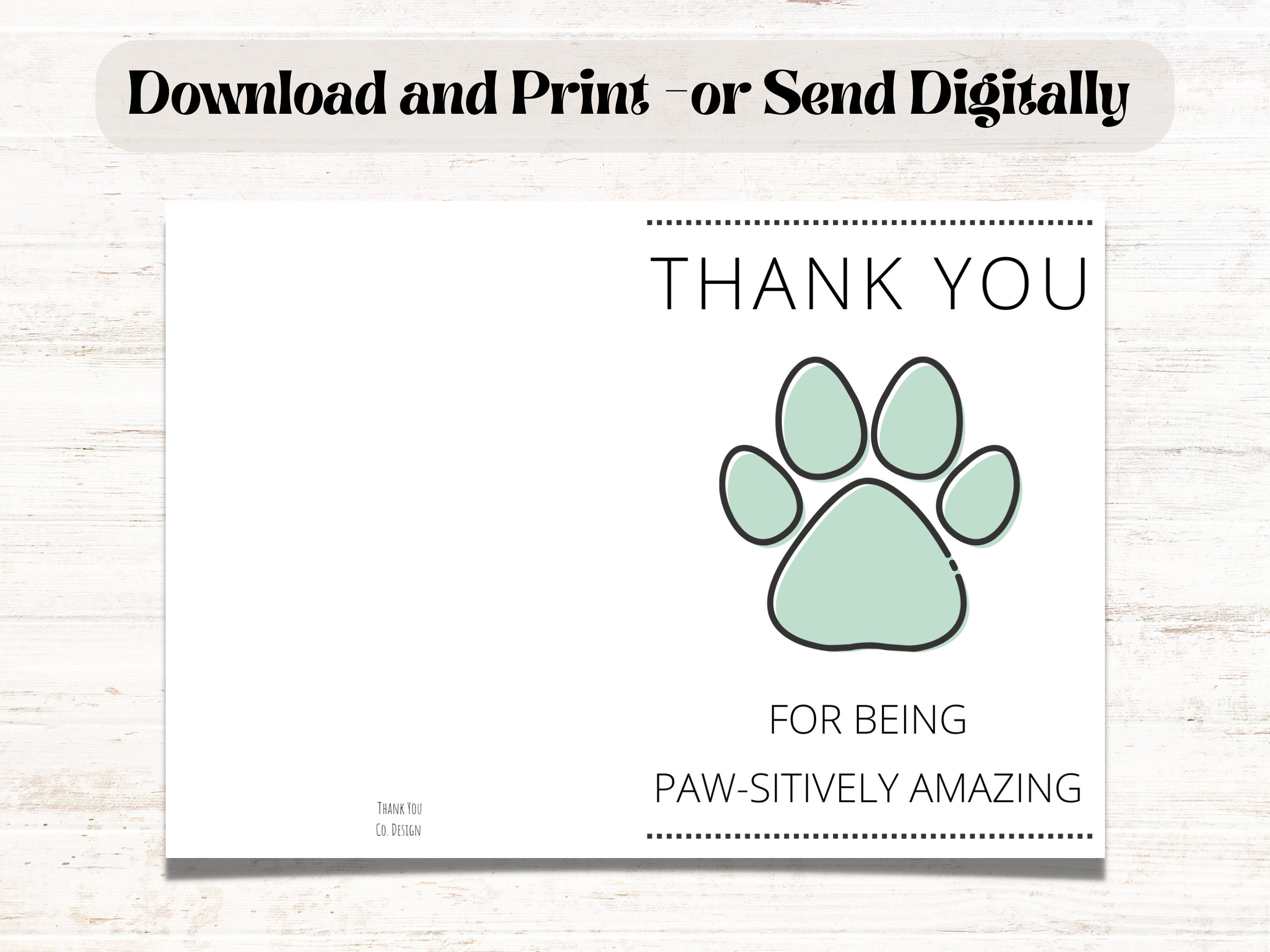 Thank You Card Appreciation Card Printable Card 5x7 Greeting Card Card ...