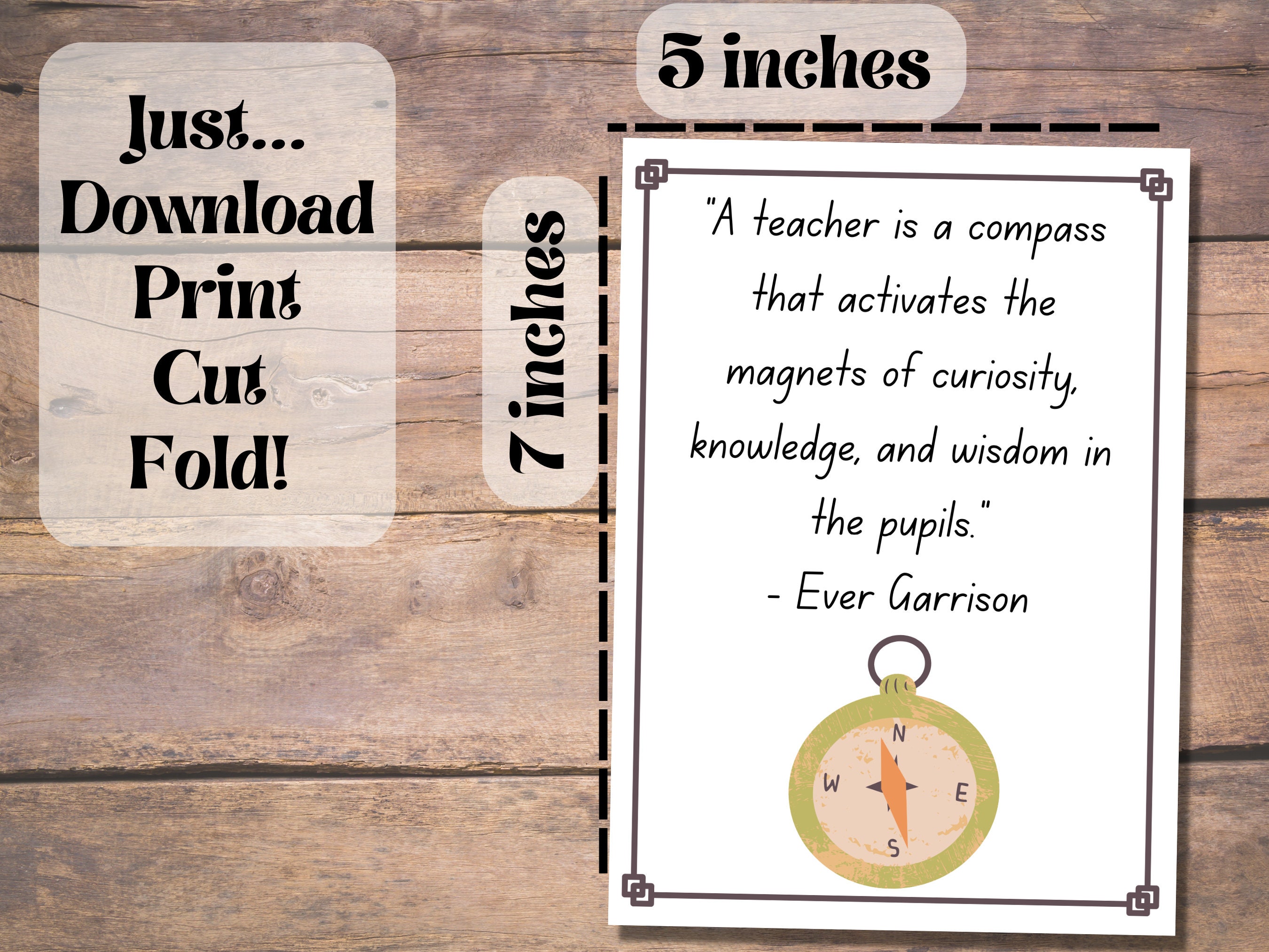 Teacher Appreciation Card | Educator Card | Gratitude Card | Compass ...