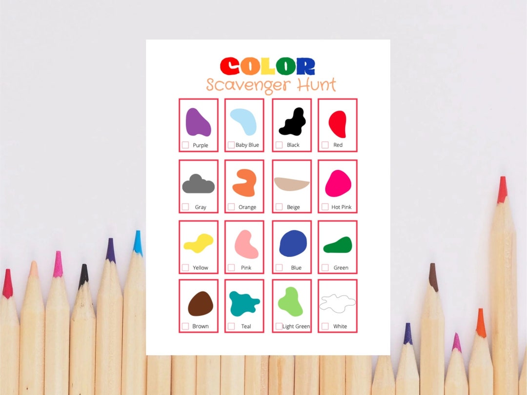 Color Scavenger Hunt for Kids Outdoor Indoor Children Activity Stay at ...