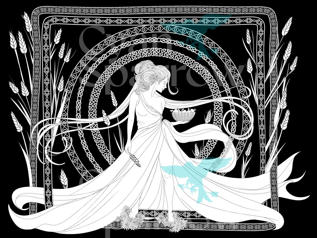 Idun Norse Goddess Print: Alphonse Mucha Art Nouveau Poster, Mythology ...