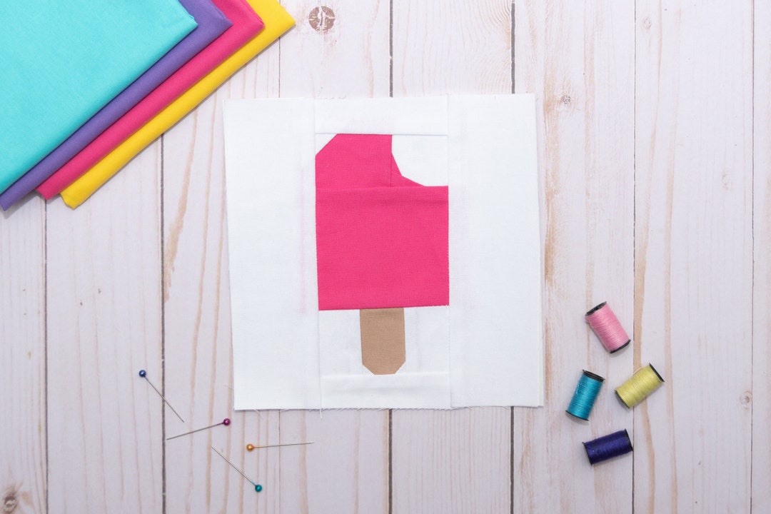 Classic Bite Popsicle Foundation Paper Piecing (FPP) Quilt Block ...