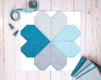 Double Hearts Foundation Paper Piecing Pattern - PDF Download - Etsy