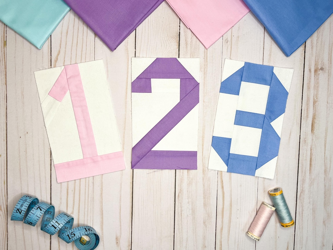 Numbers Quilt Patterns - 6" Tall - Foundation Paper Piecing (FPP) - PDF ...