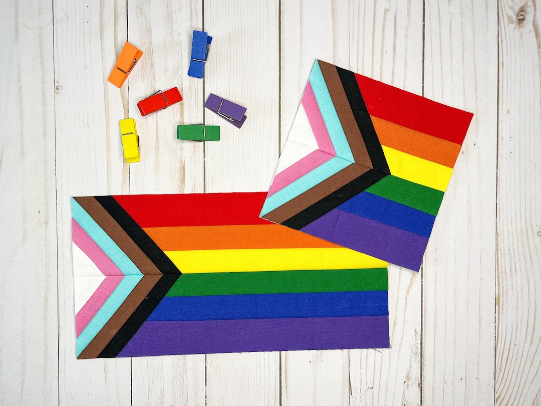 Progress Pride Flag Quilt Block Pattern - Foundation Paper Piecing (FPP ...