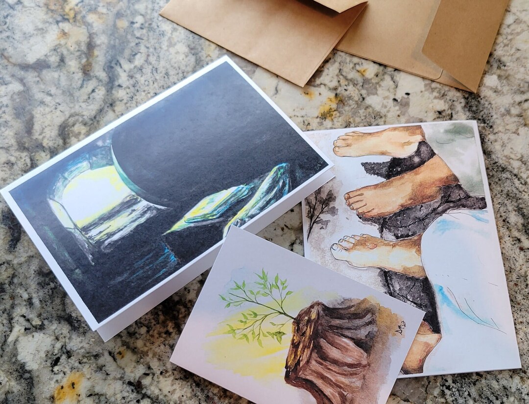 Easter Card, Resurrection Card, Jesus Sitting With Friend, Tree Shoot ...