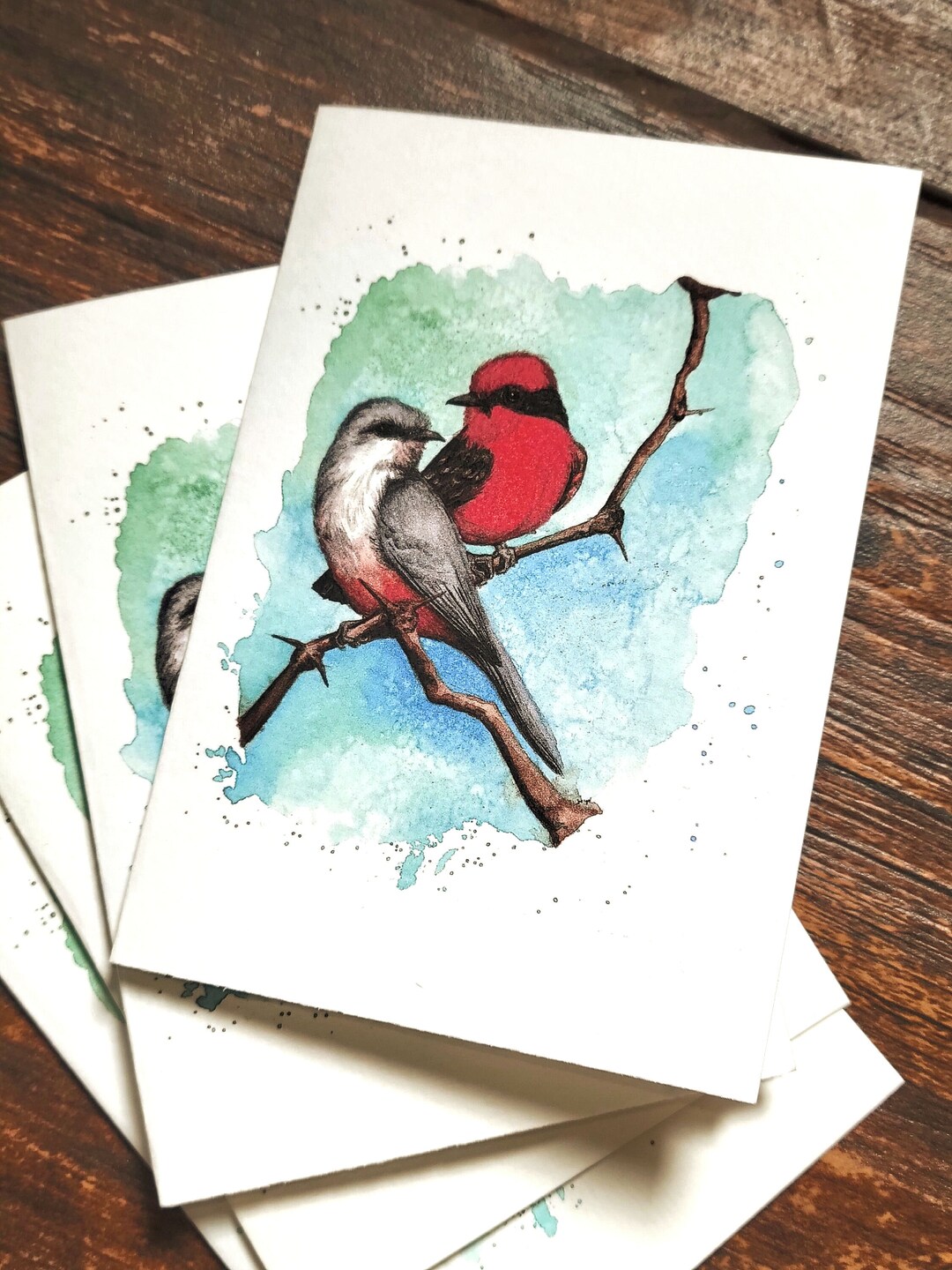 Bird Note Cards, Bird Thank You Cards, Bird Stationary, Flycatchers ...
