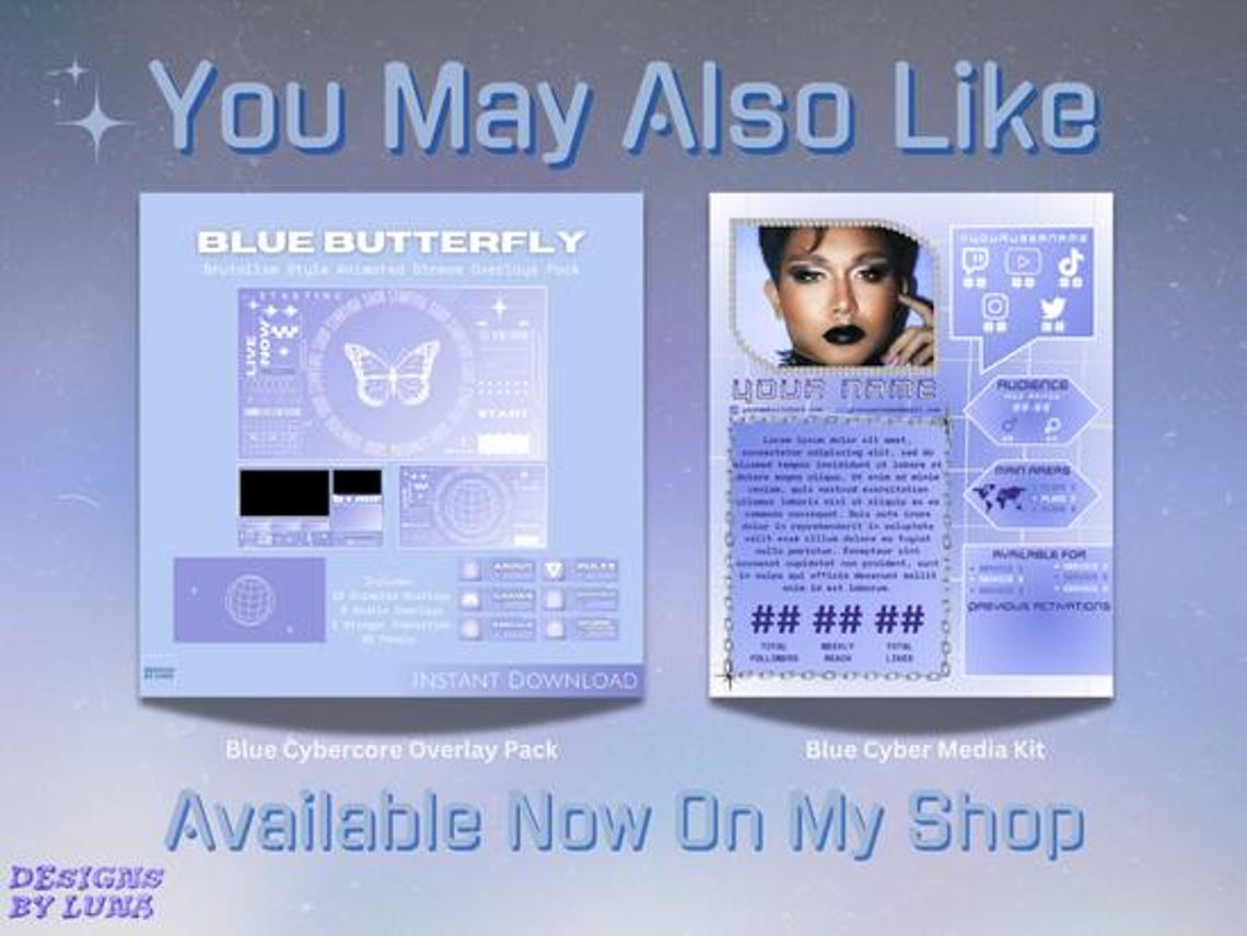 1 Page Cybercore Media Kit Canva Template for Content Creators, Twitch ...