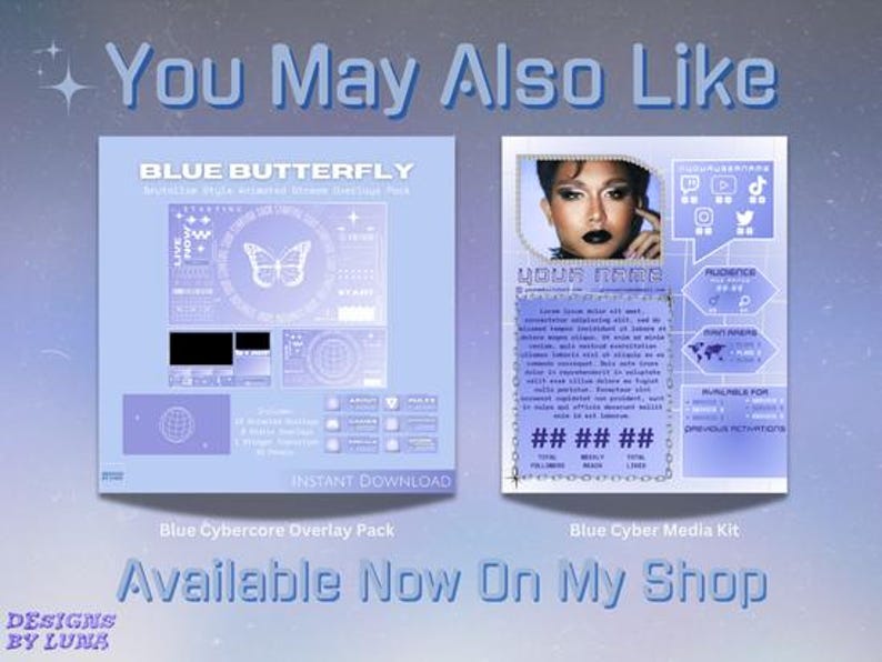 1 Page Cybercore Media Kit Canva Template for Content Creators, Twitch ...