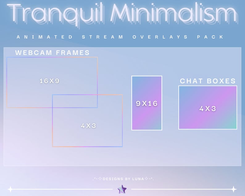 Tranquil Minimalism Animated Stream Overlays: Blue Rainbow (digital ...