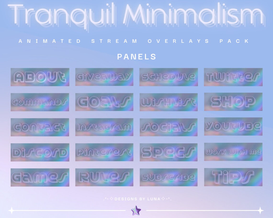 Tranquil Minimalism Animated Stream Overlay Package for Twitch /stream ...