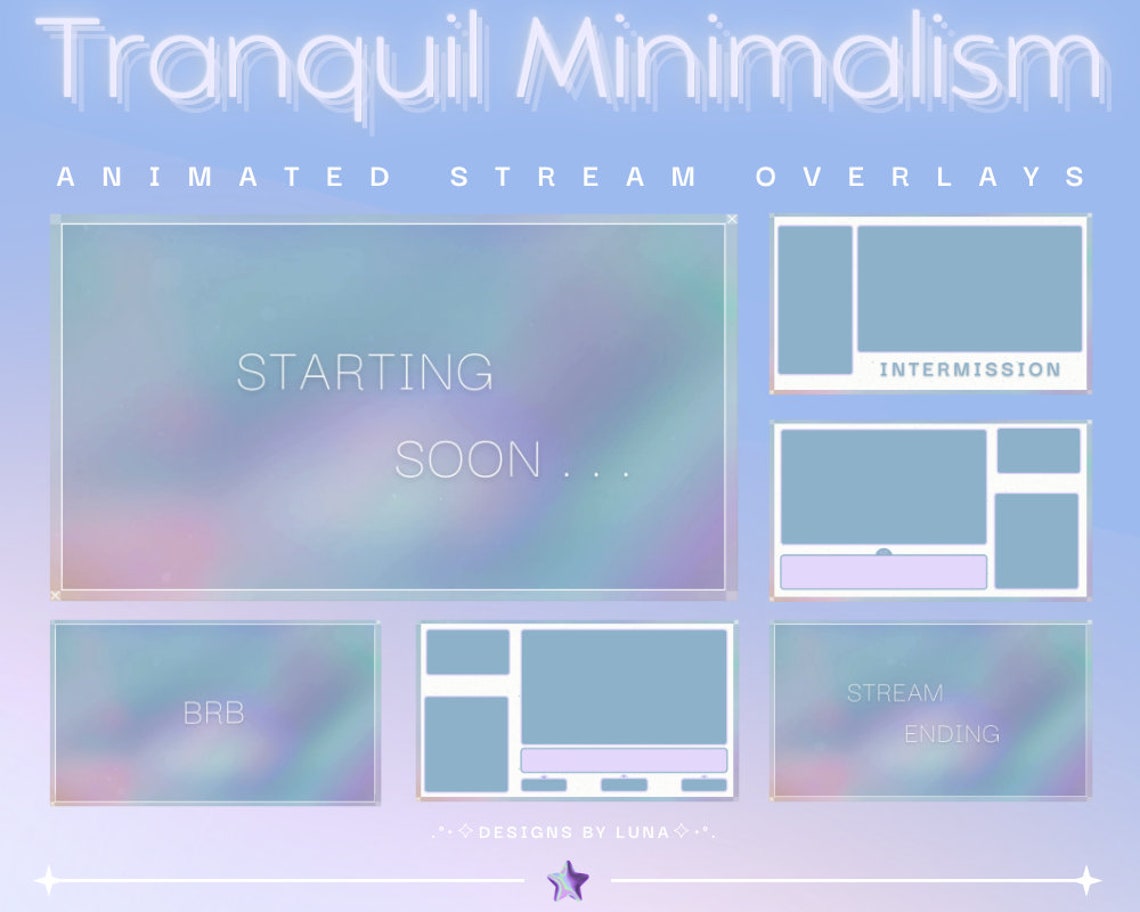 Tranquil Minimalism Animated Stream Overlay Package for Twitch /stream ...