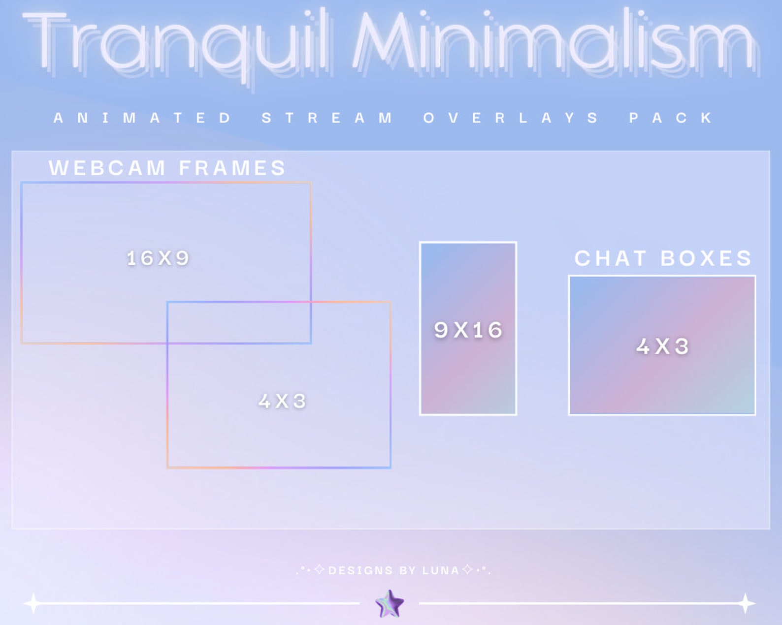 Tranquil Minimalism Animated Stream Overlay Package for Twitch /stream ...