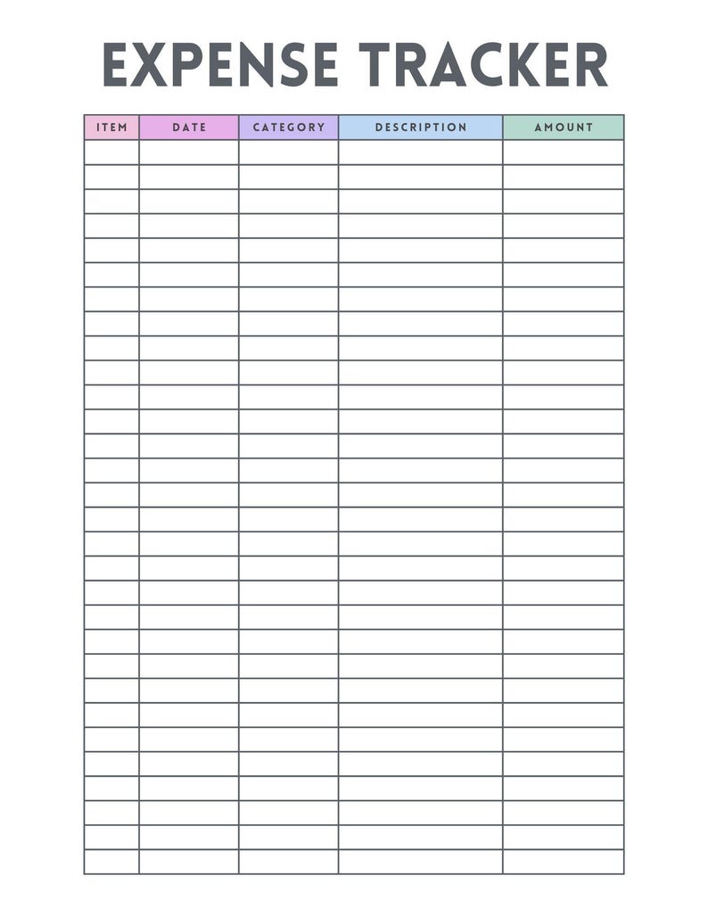 Digital Download Expense Tracker PDF | Budget Planner Printable ...