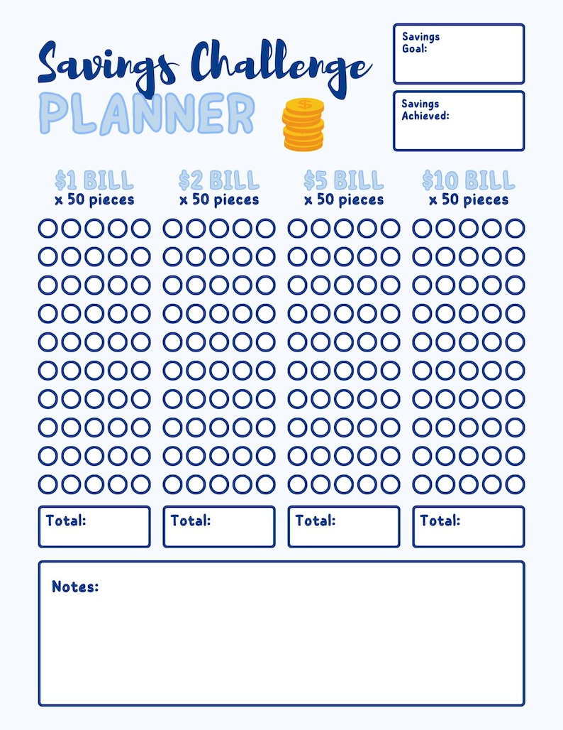 Printable Savings Challenge Tracker | Budget Planner PDF | Money Saving ...