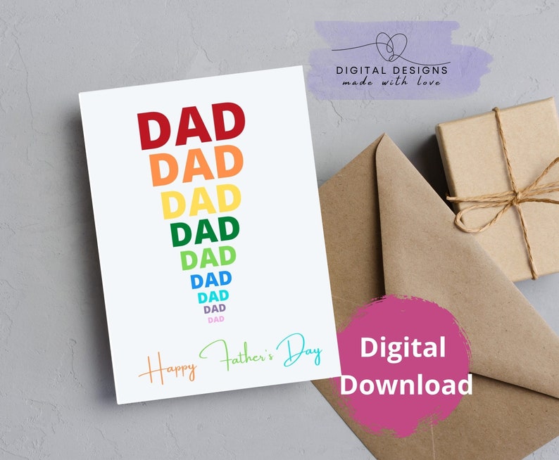 Printable Happy Father's Day Card, Dad Card, Grandfather Card, Happy ...