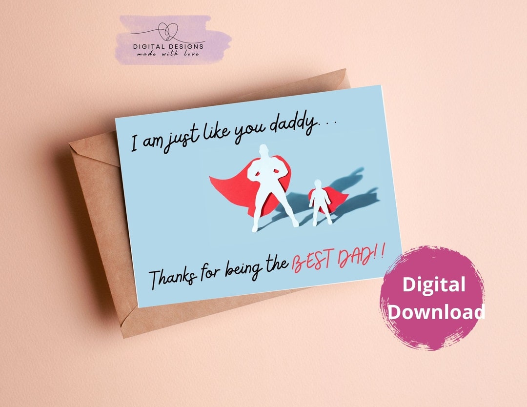 Printable Happy Father's Day Card, Dad Card, Superman Dad Card ...