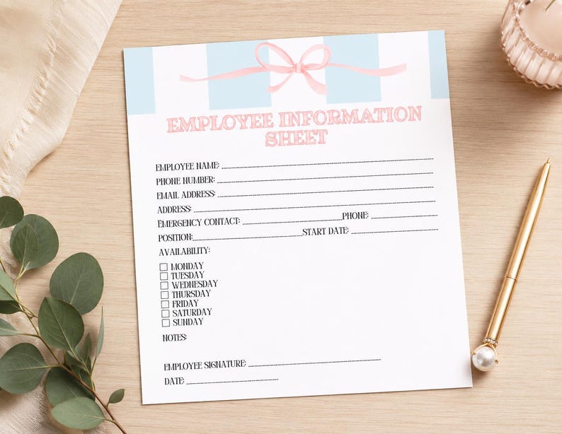 Employee Forms Bundle Canva Template | Employee Information Sheet ...
