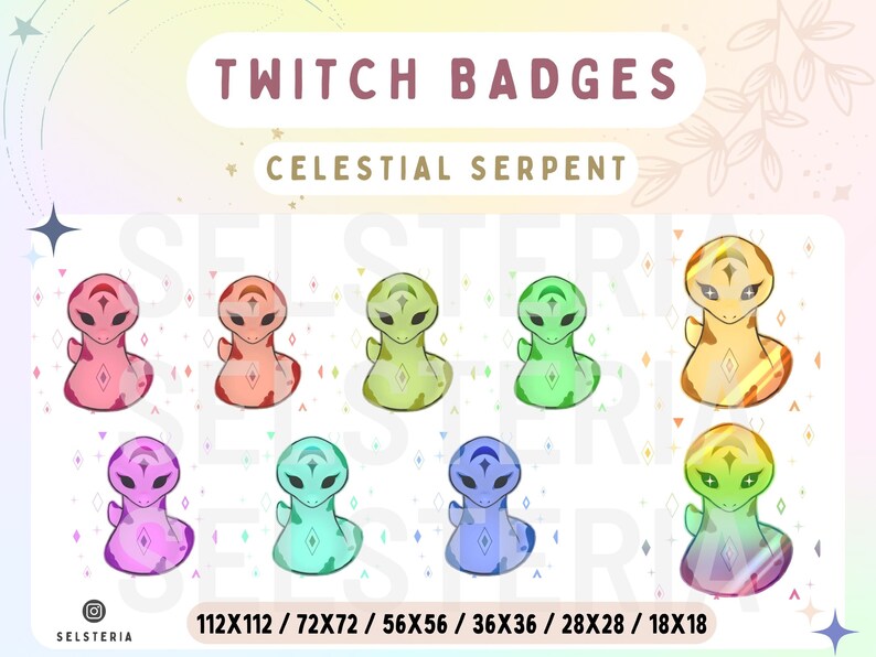 Twitch Badges: Celestial Serpent / Twitch / Emotes / Badges / Streamer ...