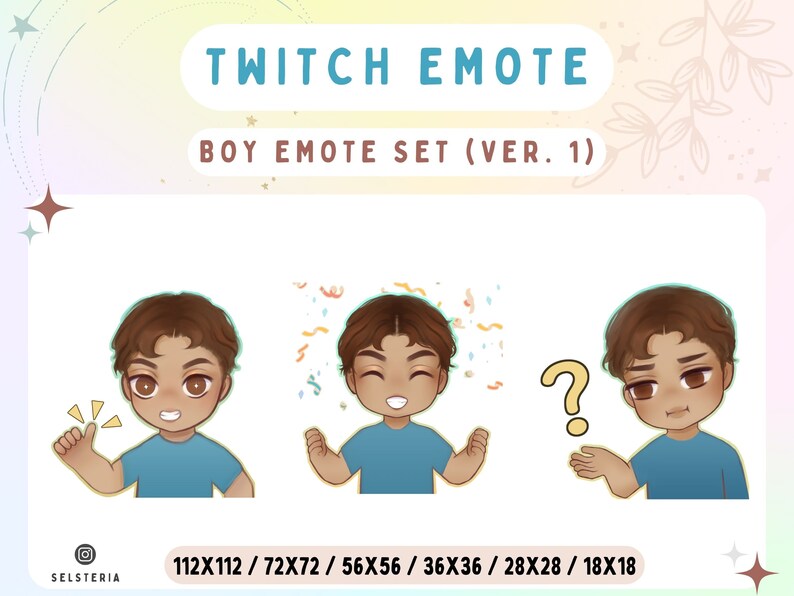 Twitch Emote: Boy Emote Set / Twitch / Emotes / Streamer Accessories ...