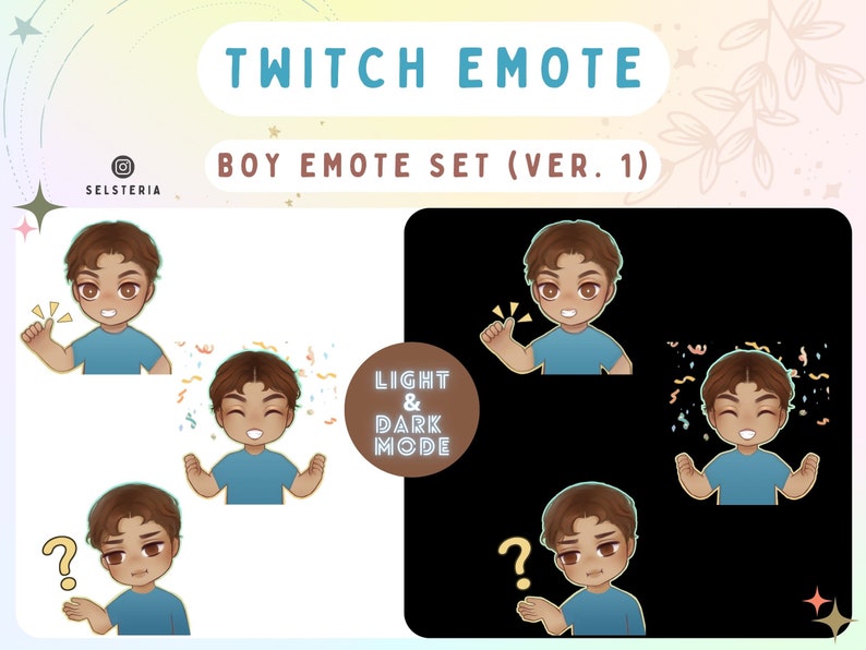 Twitch Emote: Boy Emote Set / Twitch / Emotes / Streamer Accessories ...