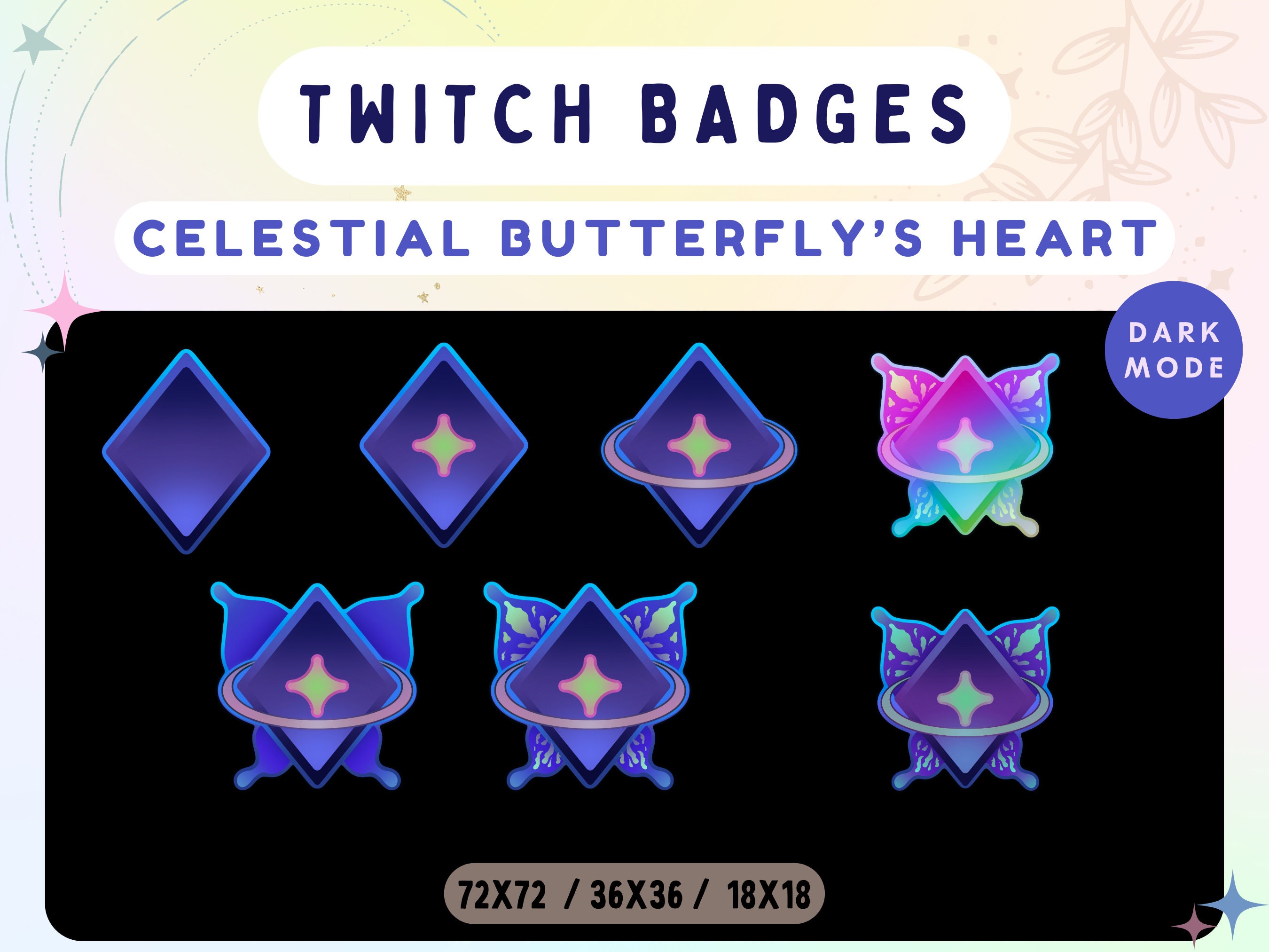 Insignias de Twitch: Corazón de mariposa celestial 2 formas finales ...