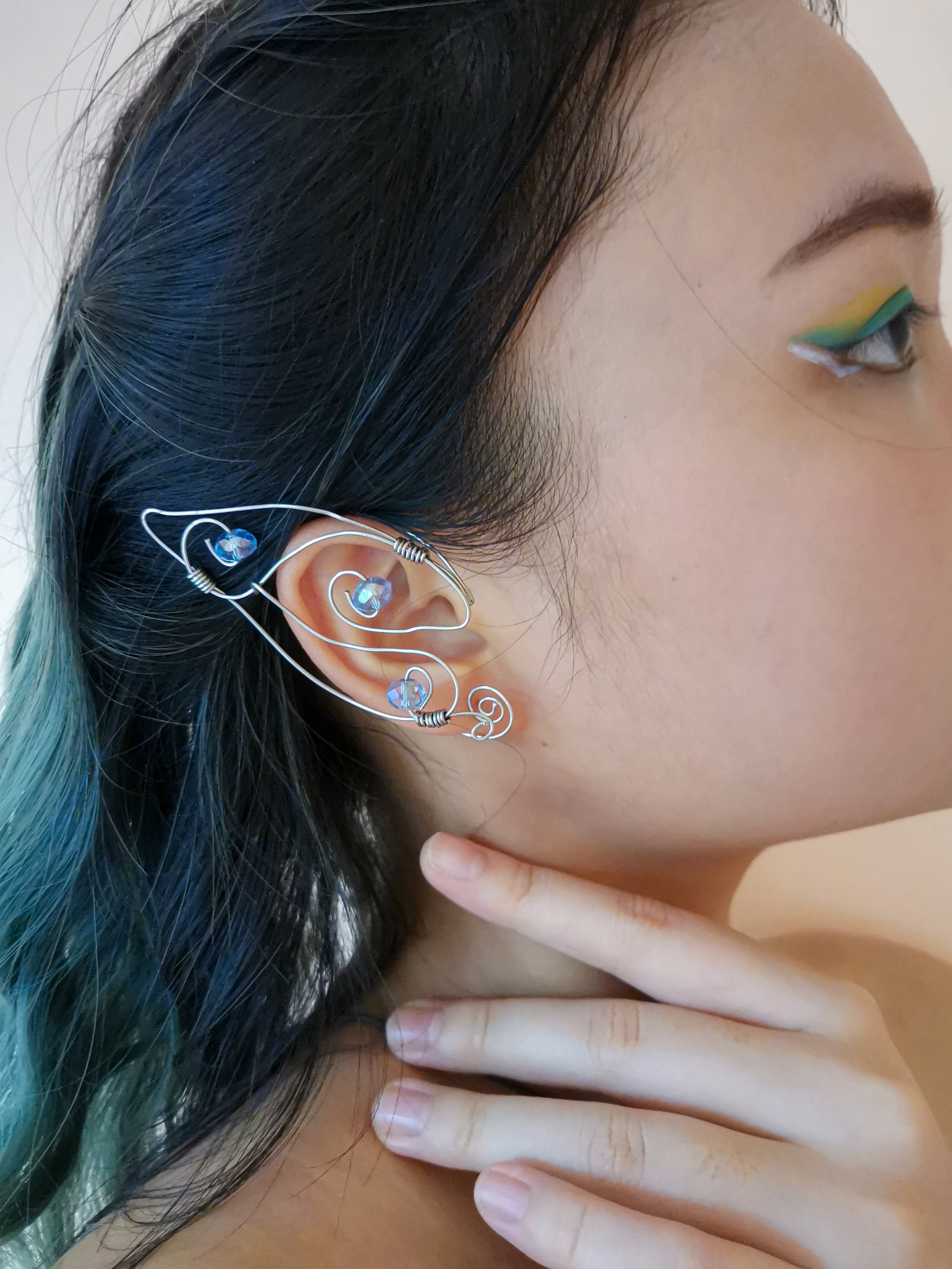 Butterfly Ear Cuff Silver Elf Ear Cuffs Wire Elf Ear No Piercing Faerie ...