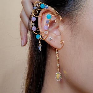 Butterfly Faerie Ear Cuffs Wire Fairy Ears Gold Elven Ear Cuff ...