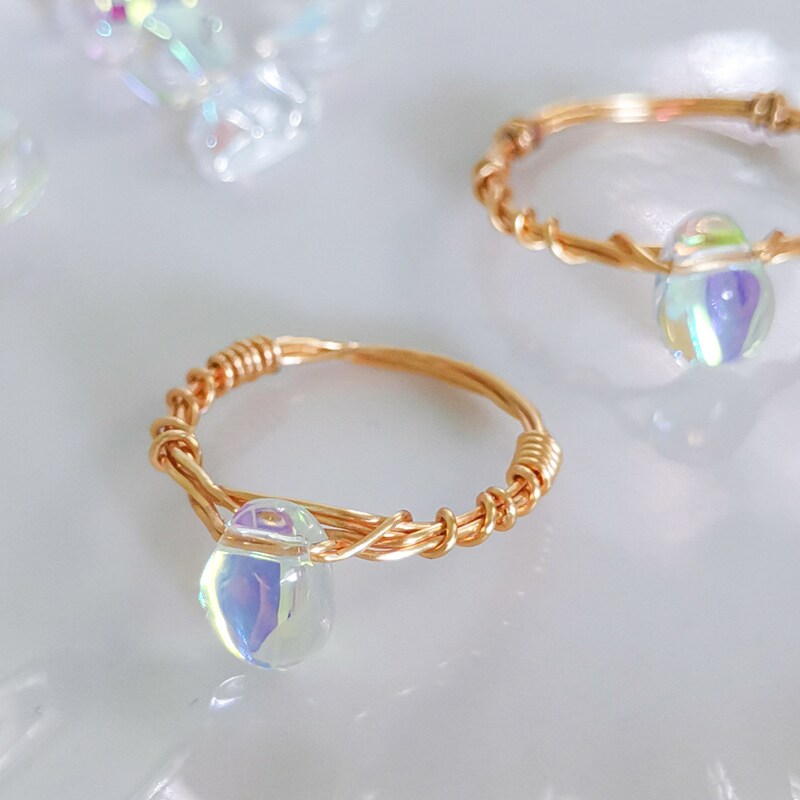 Wire Wrapped Beaded Ring - Etsy