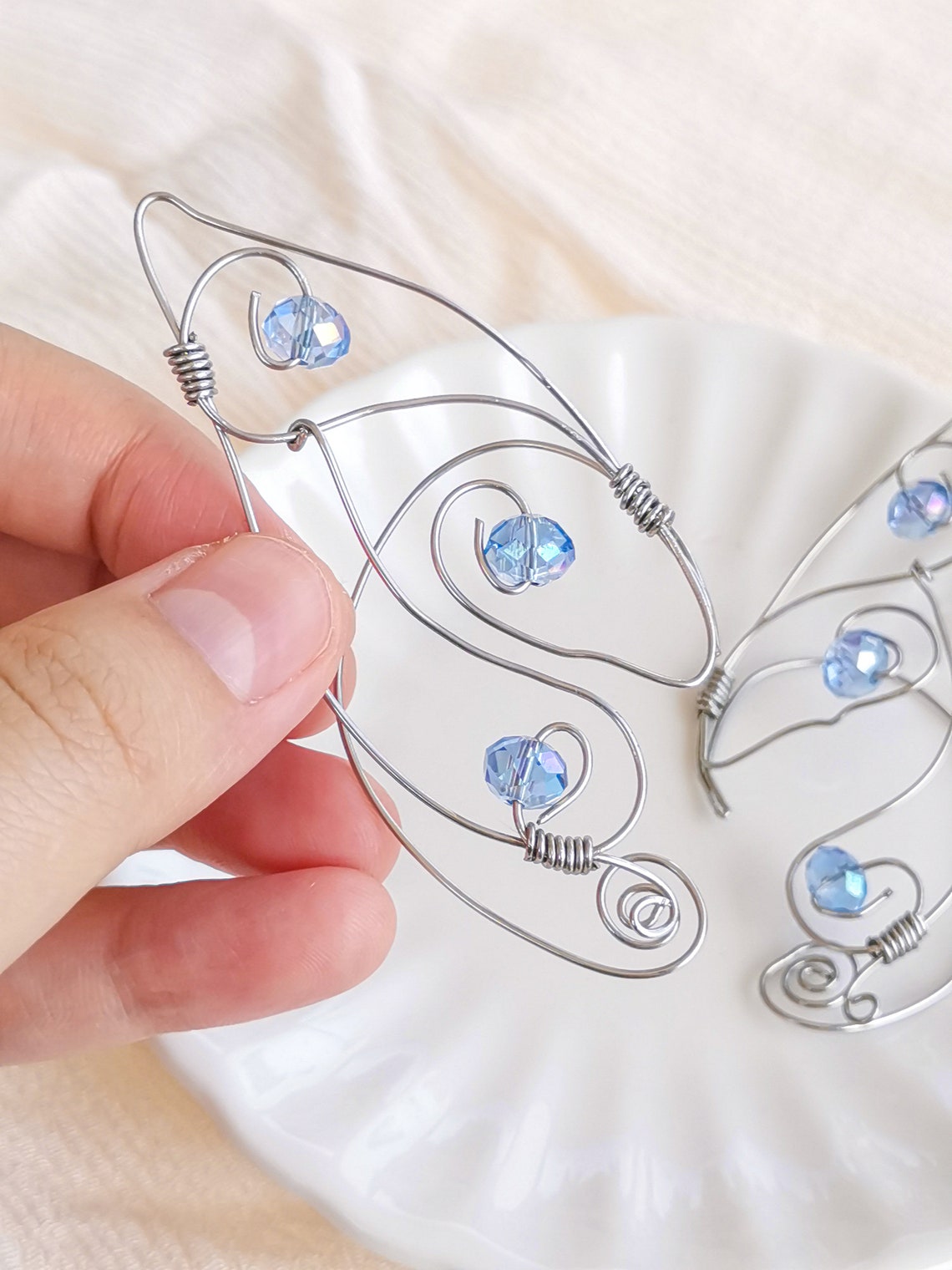 Butterfly Ear Cuff Silver Elf Ear Cuffs Wire Elf Ear No Piercing Faerie ...