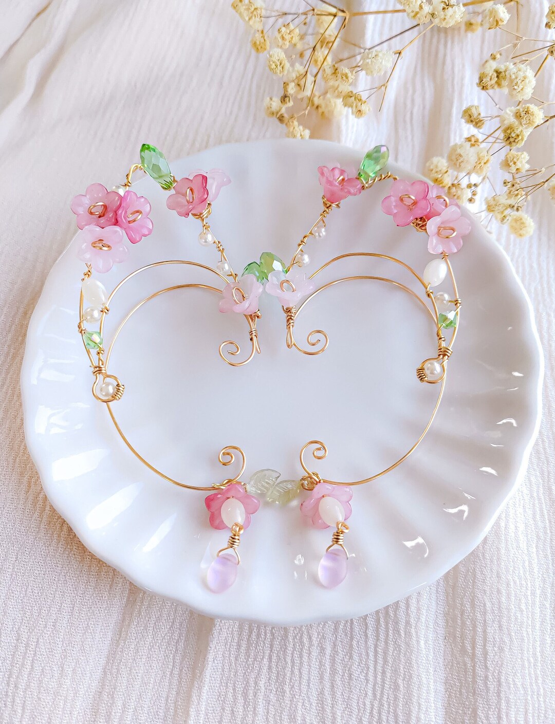 Garden Faerie | Flower Ear Cuff - Fairy Ears - Elf Ears - Gold Elf Ear ...