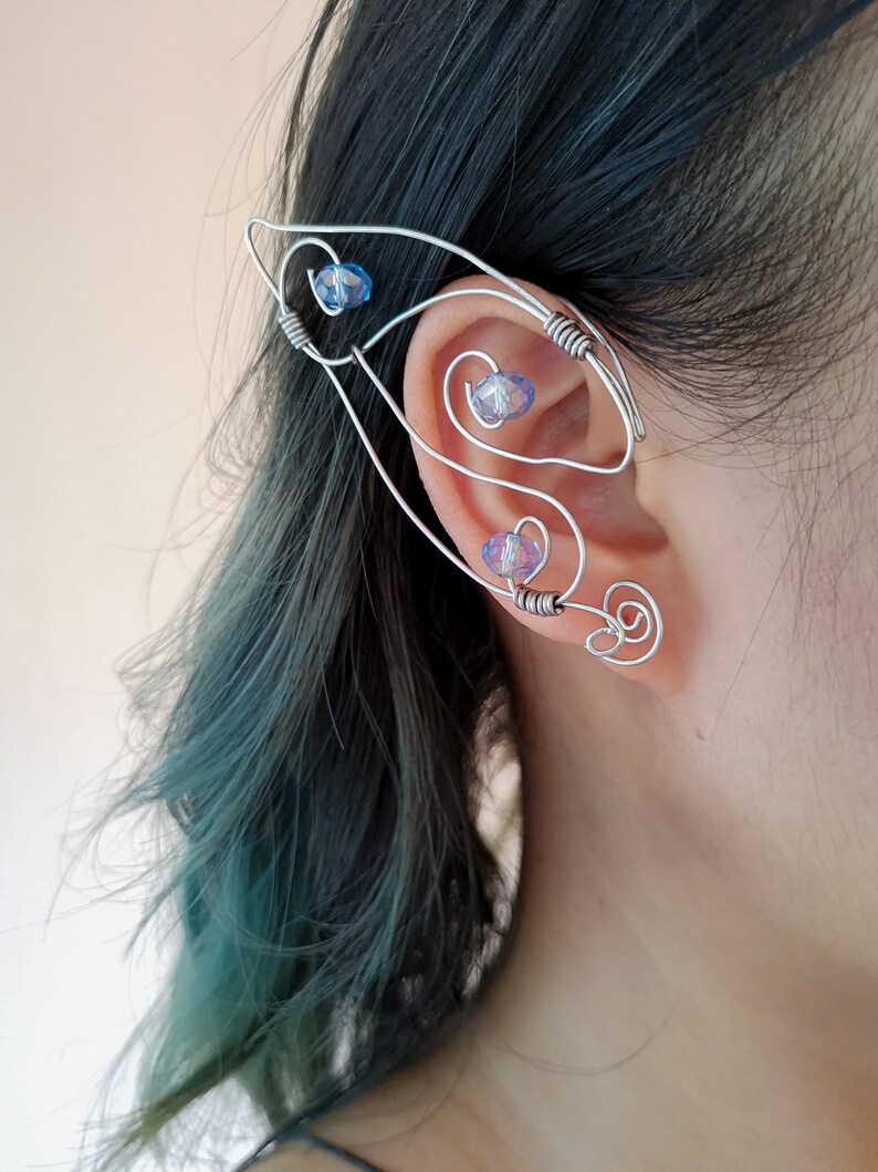 Butterfly Ear Cuff Silver Elf Ear Cuffs Wire Elf Ear No Piercing Faerie ...