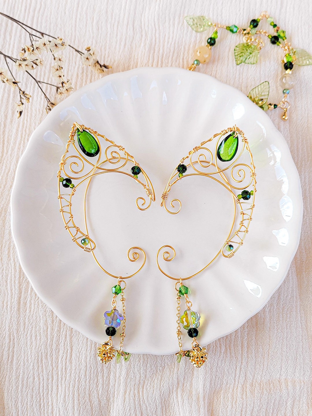 Elven Queen | Enchanted Forest Elf Ears - Gold Fairy Ear Wrap - Faerie ...