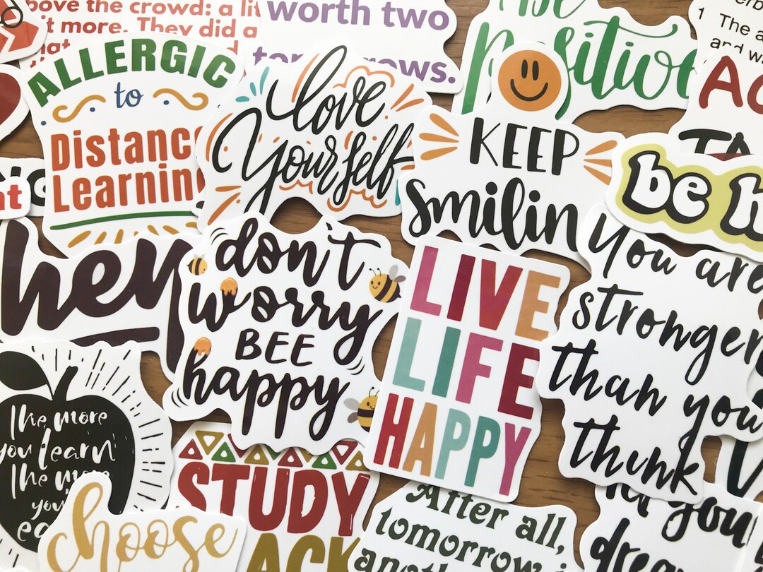 25pcs Motivational Quotes Vinyl Sticker Bomb Pack, Waterproof ...