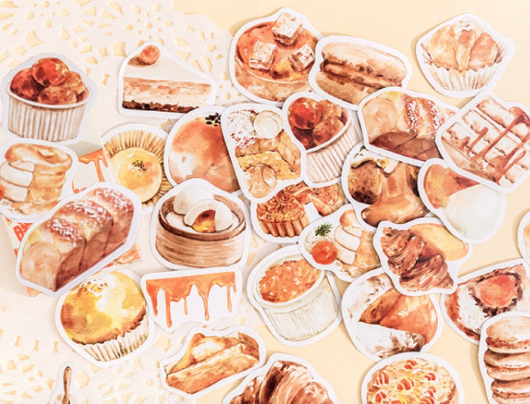45pcs Bread and Cake Stickers, Bread Bullet Journal Sticker, Cake ...