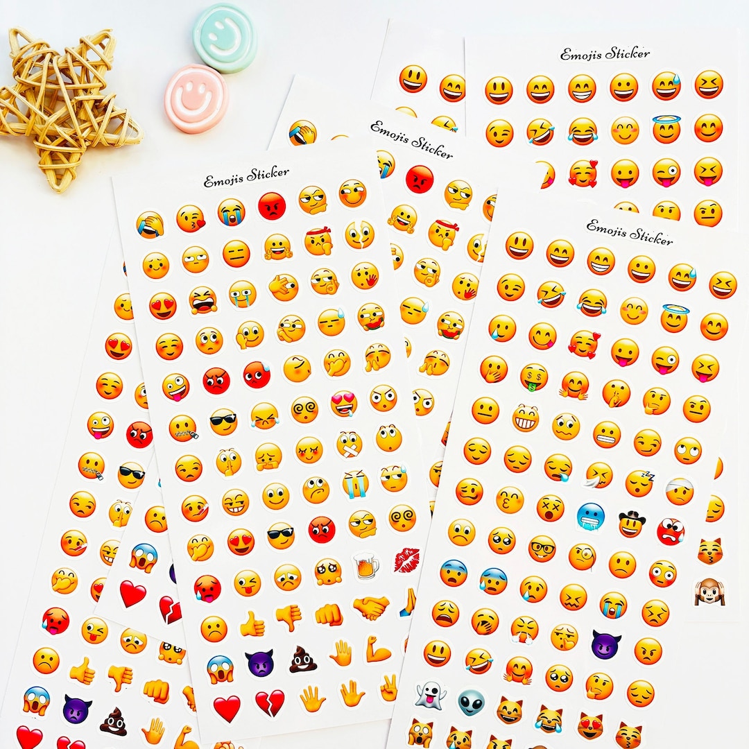 6 Sheets Emoji Stickers, 468 Small Emoji Bullet Journal Sticker, Emoji ...