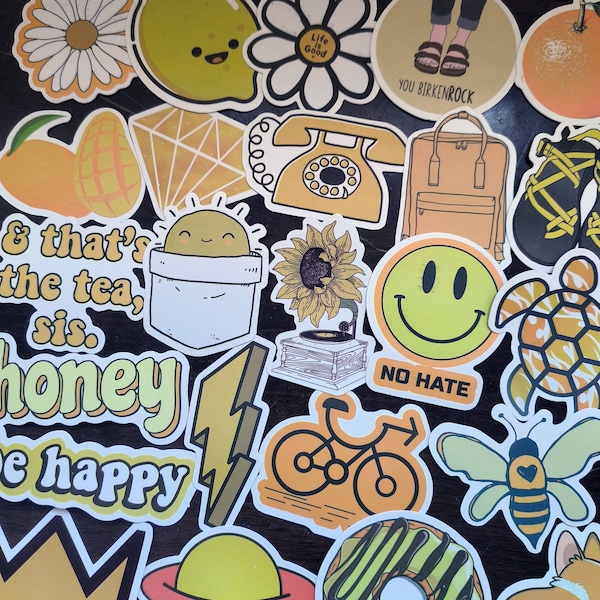 Yellow Stickers - Etsy