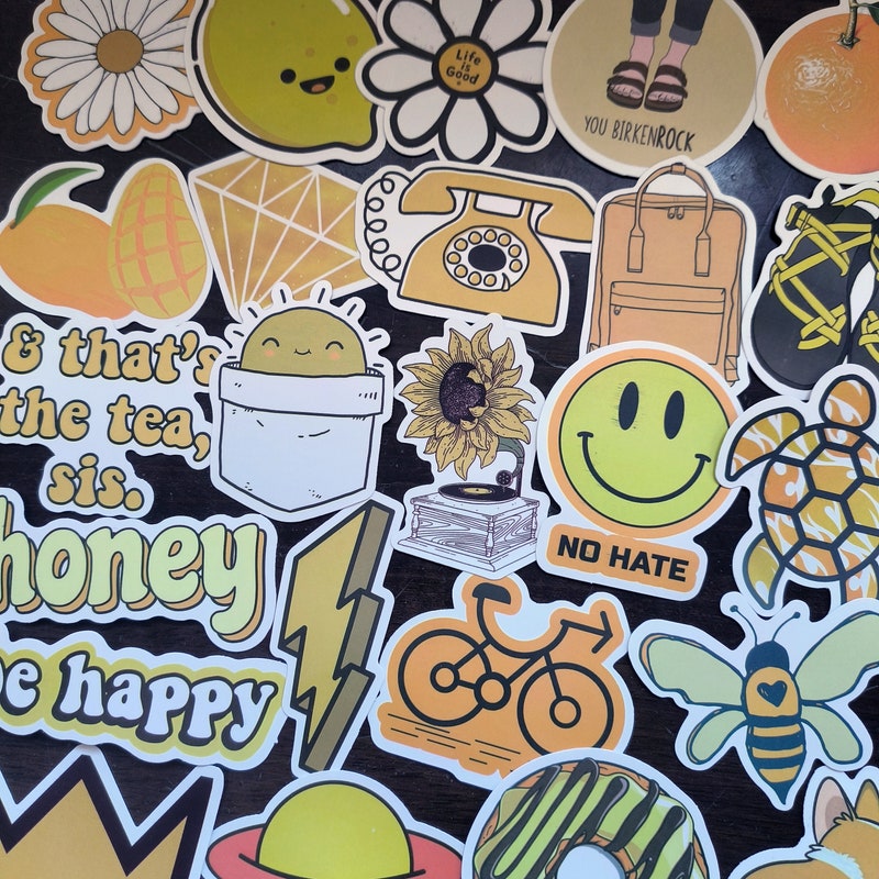 Yellow Stickers - Etsy