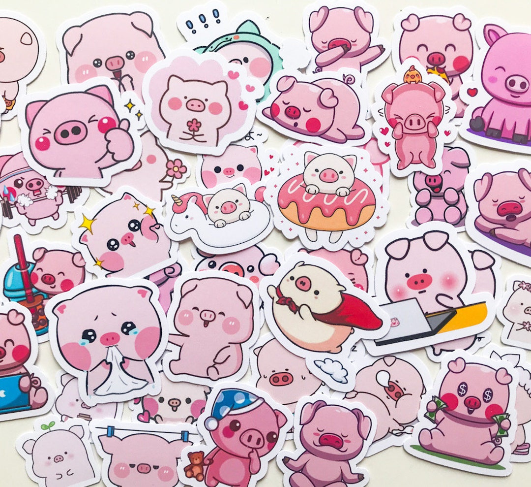 43pcs Kawaii Piggie Stickers, Cute Pig Bullet Journal Piggy Planner ...