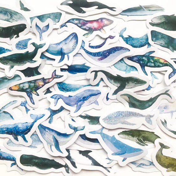 45pcs Blue Whale Stickers Blue Whale Bullet Journal Sticker - Etsy