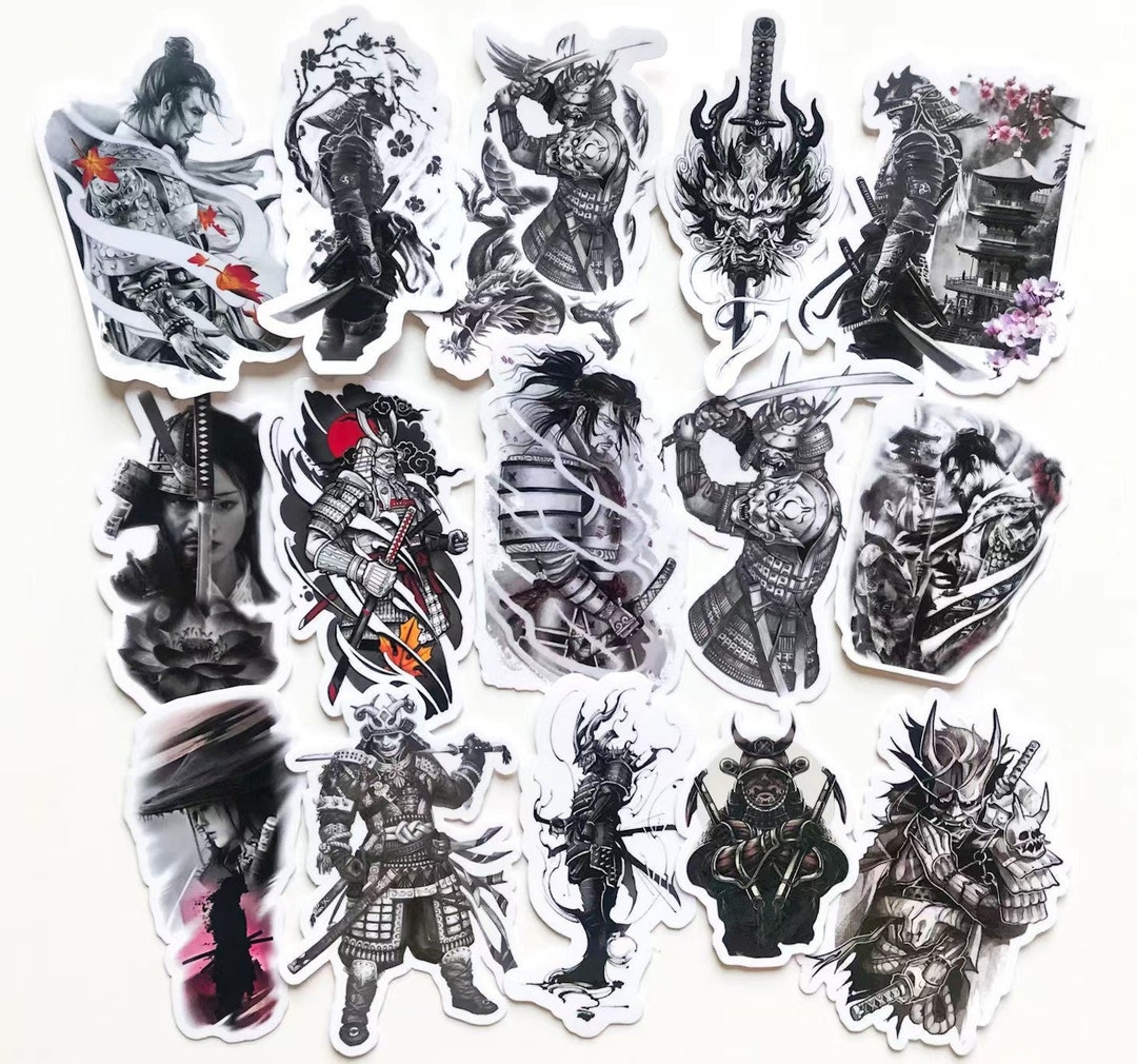 15pcs Large Japanese Samurai Stickers, Japanese Warrior Bullet Journal ...