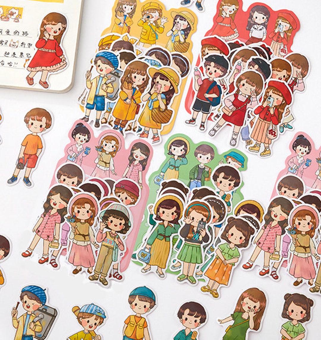 20pcs Large Boy and Girl Stickers, Kids Bullet Journal Stickers ...