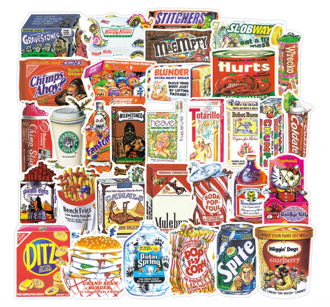 38pcs Funny Snack Vinyl Sticker Bomb Pack, Waterproof Funny Food Snack ...