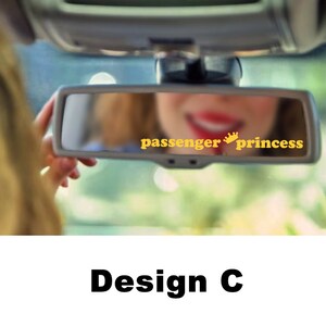 Passenger Princess Car Mirror Decal Sticker | Rearview Mirror Decal ...