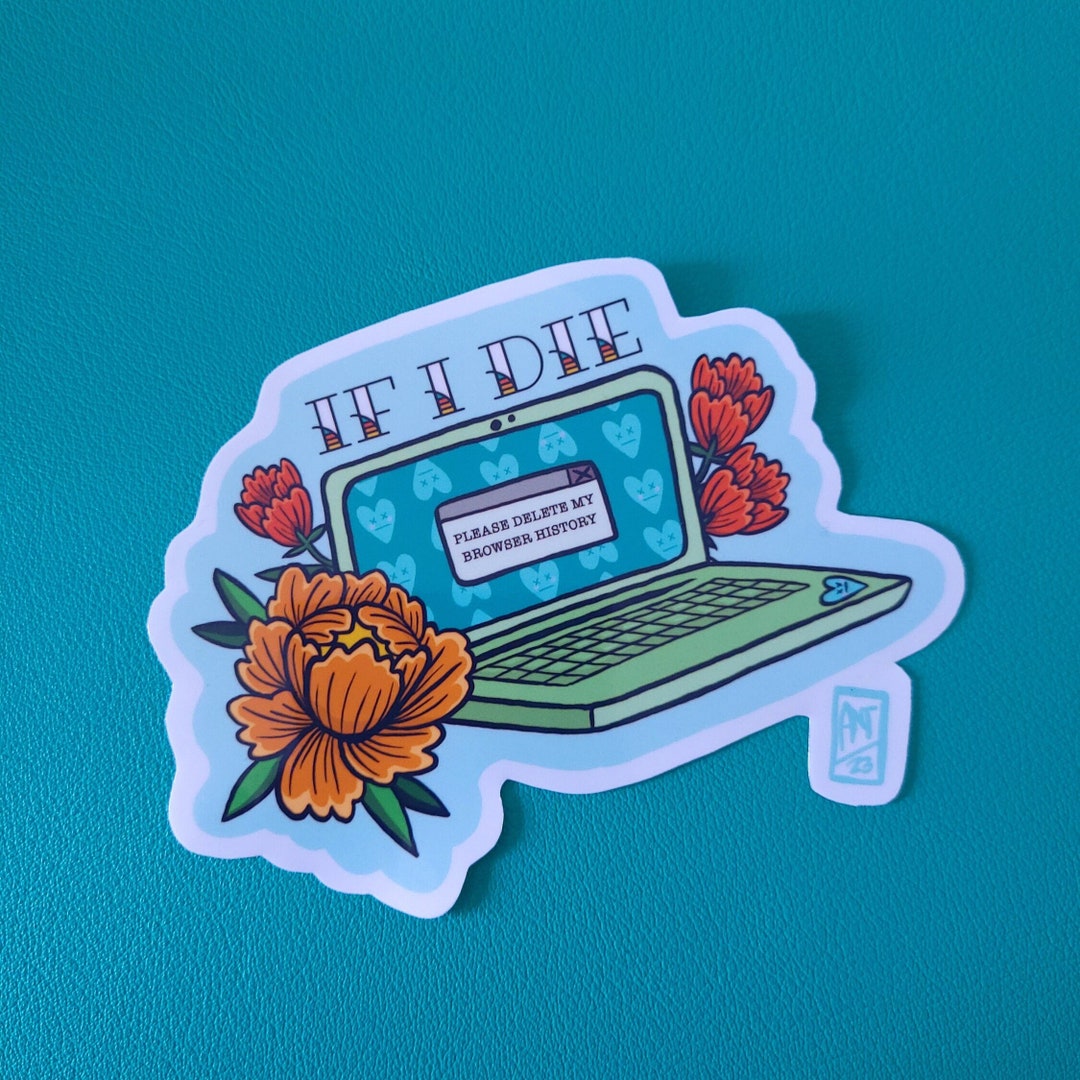 If I Die Sticker | Tattoo Style Sticker | Peony Sticker | American ...