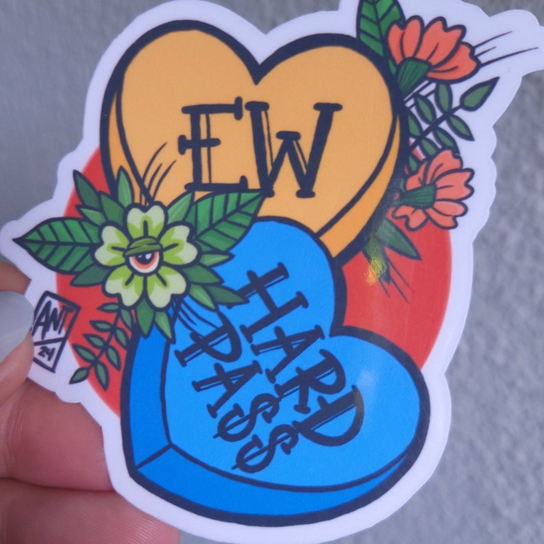 Confrontational Heart Stickers | Absolutely Not Decal | Ew Sticker ...